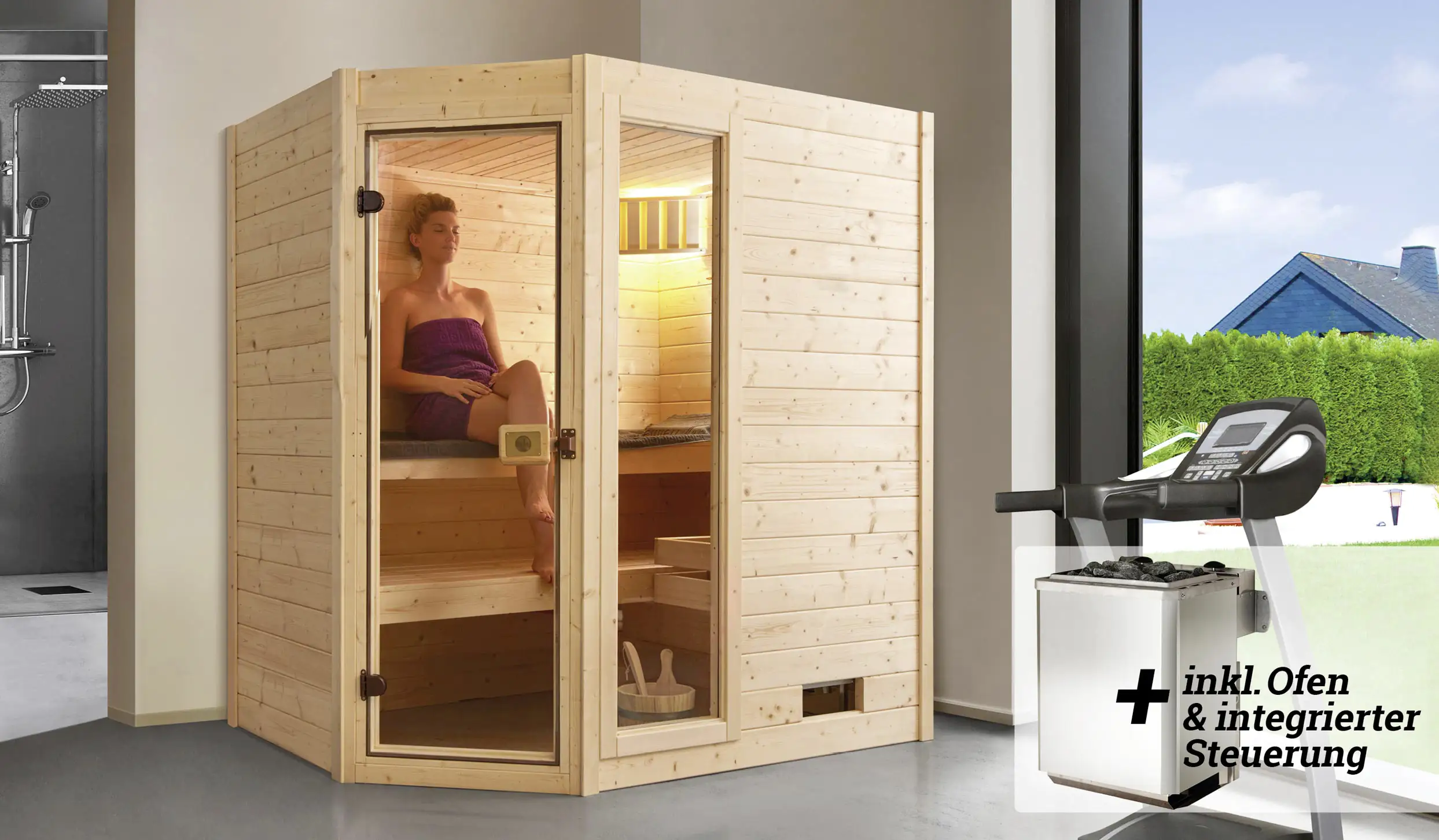 Weka Massivholz-Sauna Valida Gr. 1 Sparset 5,4 kW kaufen | Globus Baumarkt