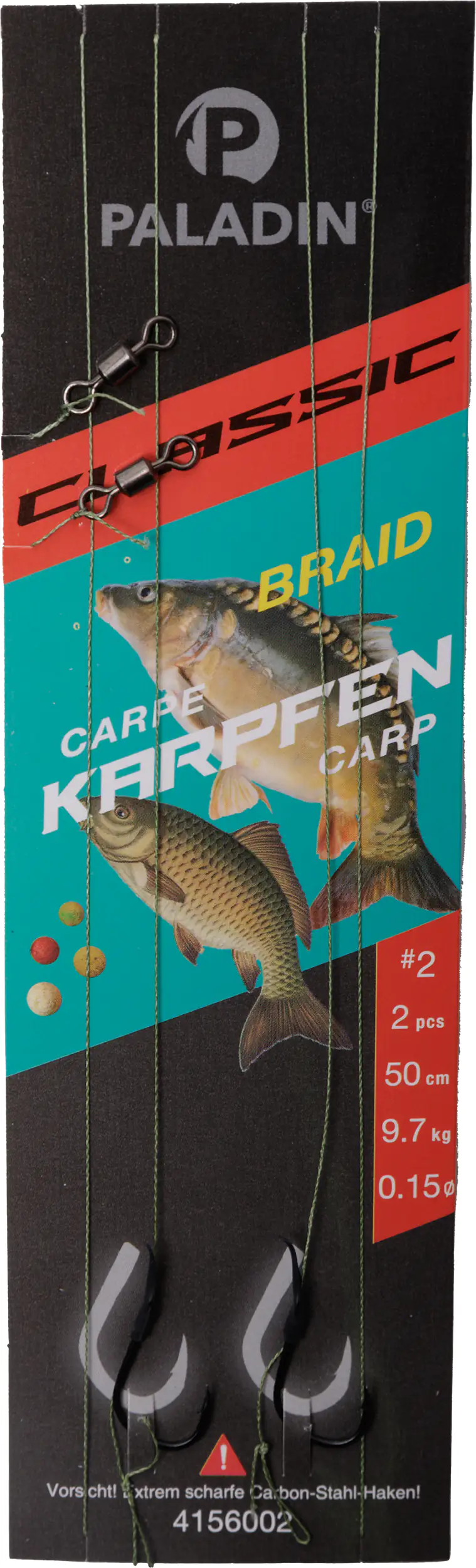 Paladin Karpfenhaken Boilie gebunden Größe 2 50 cm 2 Stück schwarz kaufen | Globus Baumarkt