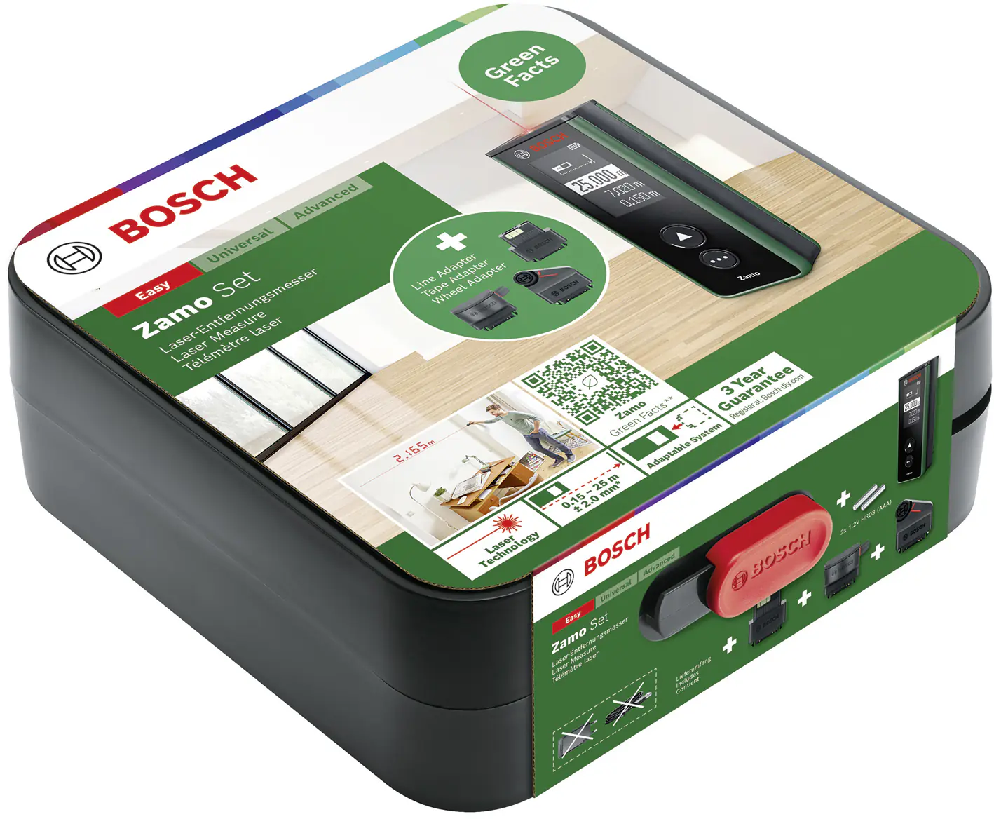 Bosch Laser-Entfernungsmesser Zamo IV bis 25 m über USB-C aufladbar ...