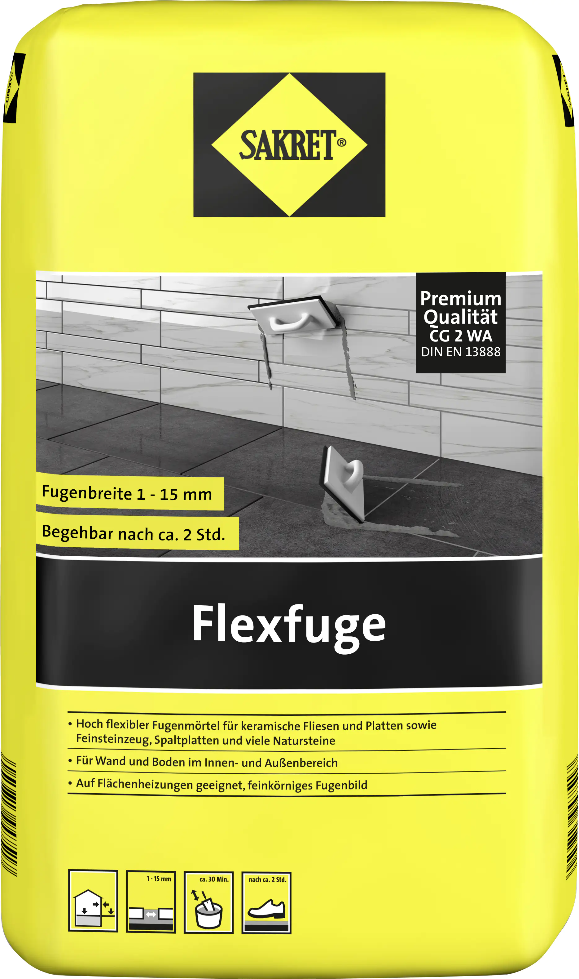 Sakret Flexfuge 1 - 15 mm dunkelgrau 15 kg kaufen | Globus Baumarkt