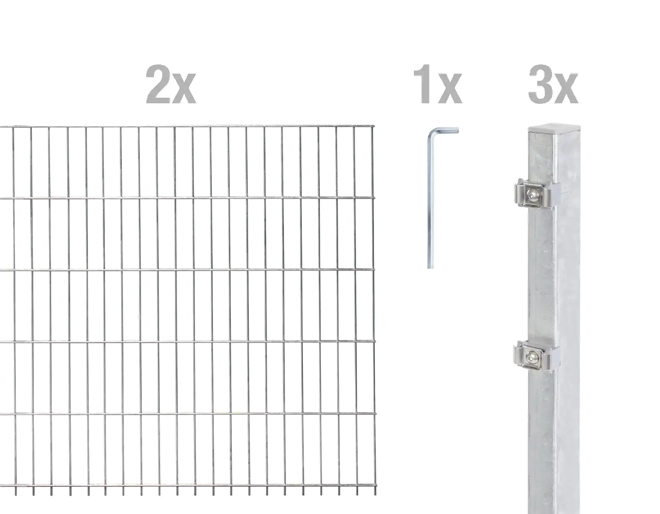 Alberts Doppelstabmatten-Grundset 4 m 200 x 100 cm 6/5/6 feuerverzinkt kaufen | Globus Baumarkt