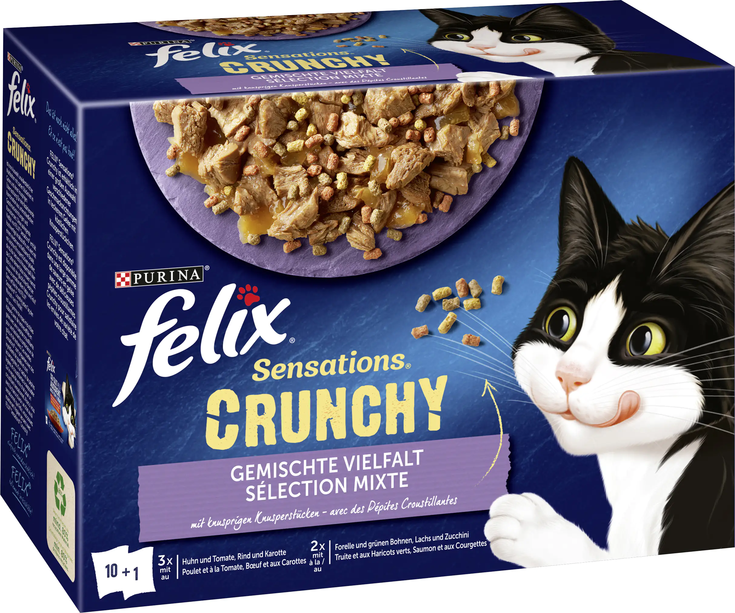 Felix Sensations Crunchy Geschmacksvielfalt mit Gemüse 10x 85g kaufen ...