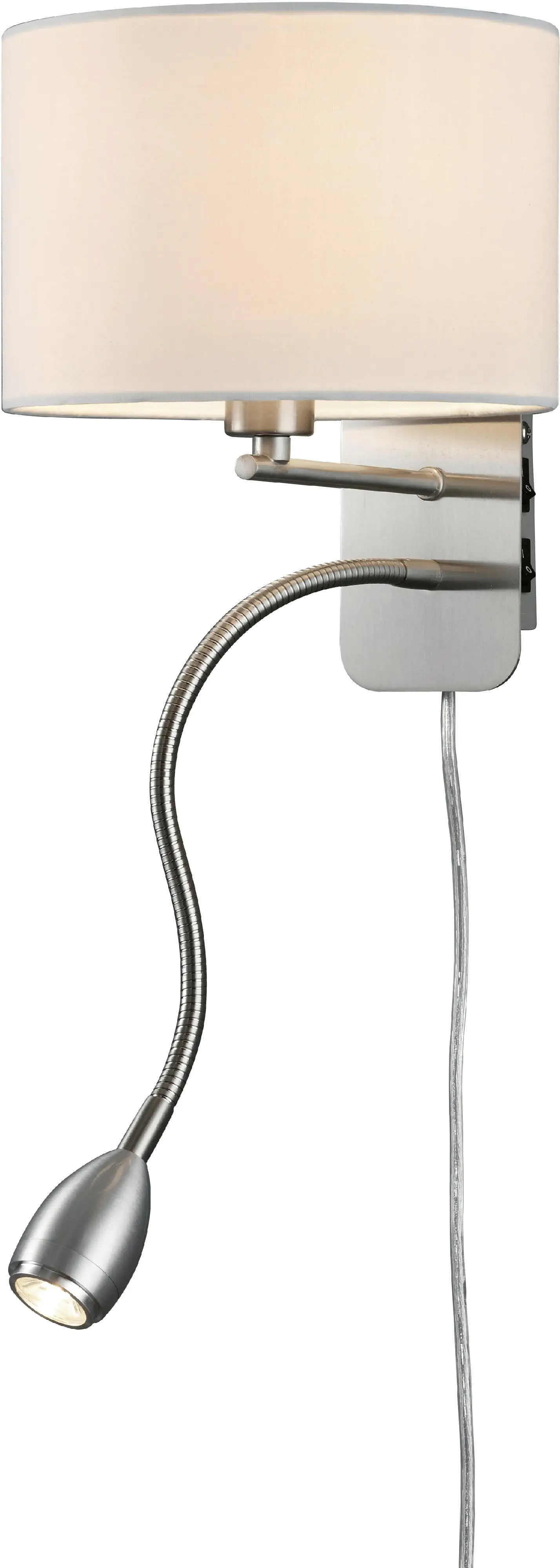 Trio Leuchten Wandleuchte Hotel nickel-weiß Ø 20 cm E14, warmweiß ...