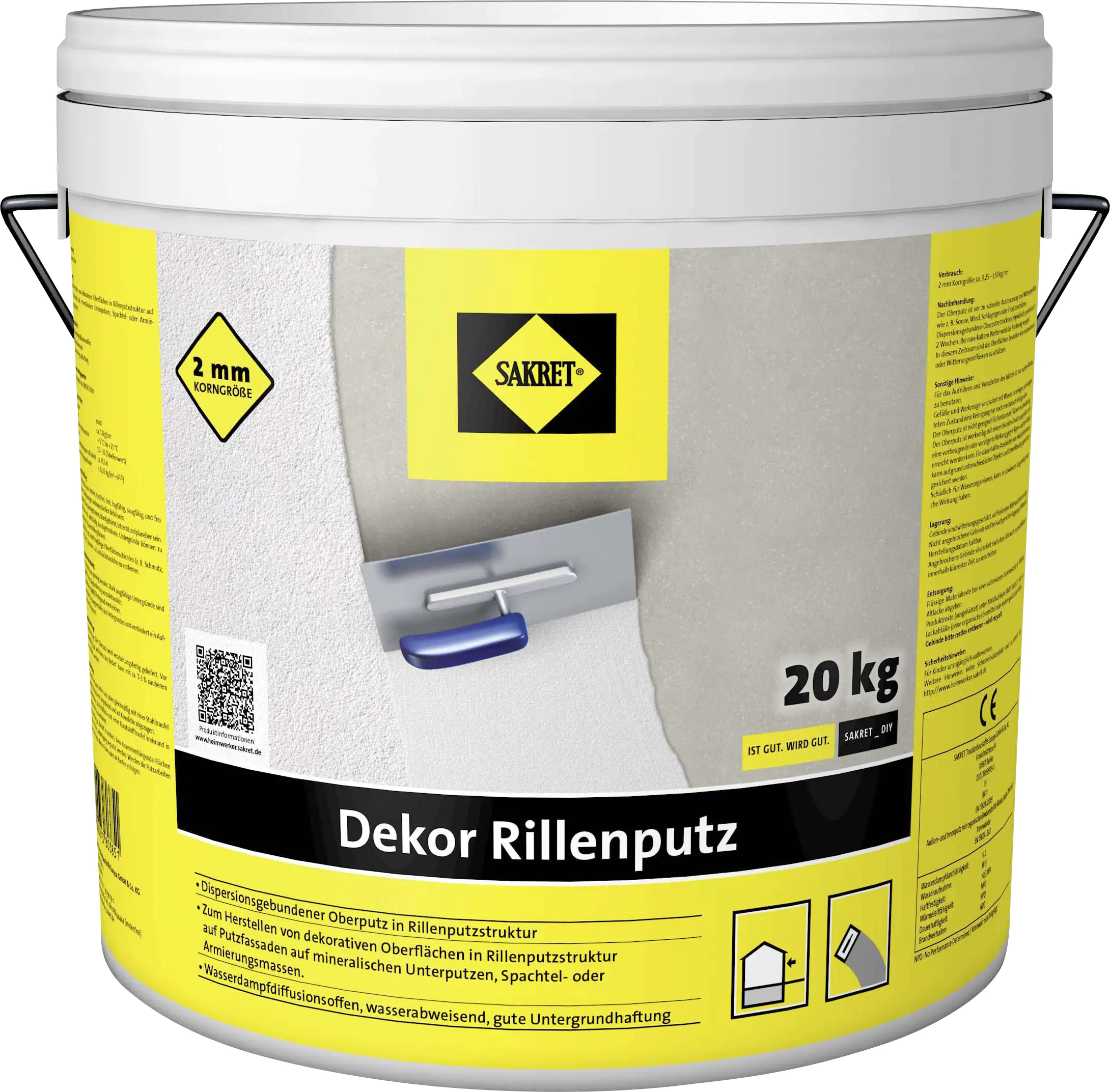 Sakret Dekor Rillenputz weiß 20 kg kaufen | Globus Baumarkt