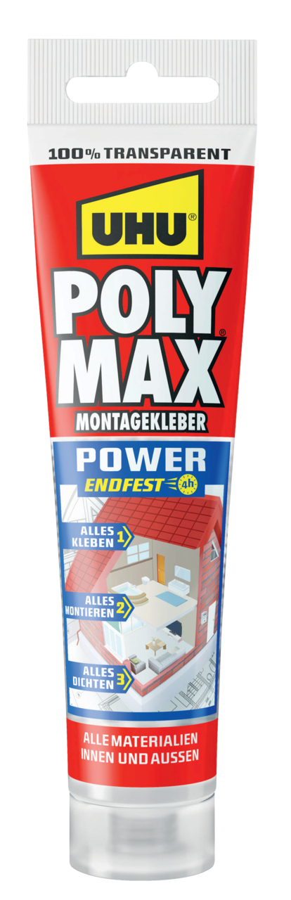 UHU Poly Max Power Montagekleber 115g, transparent kaufen | Globus Baumarkt