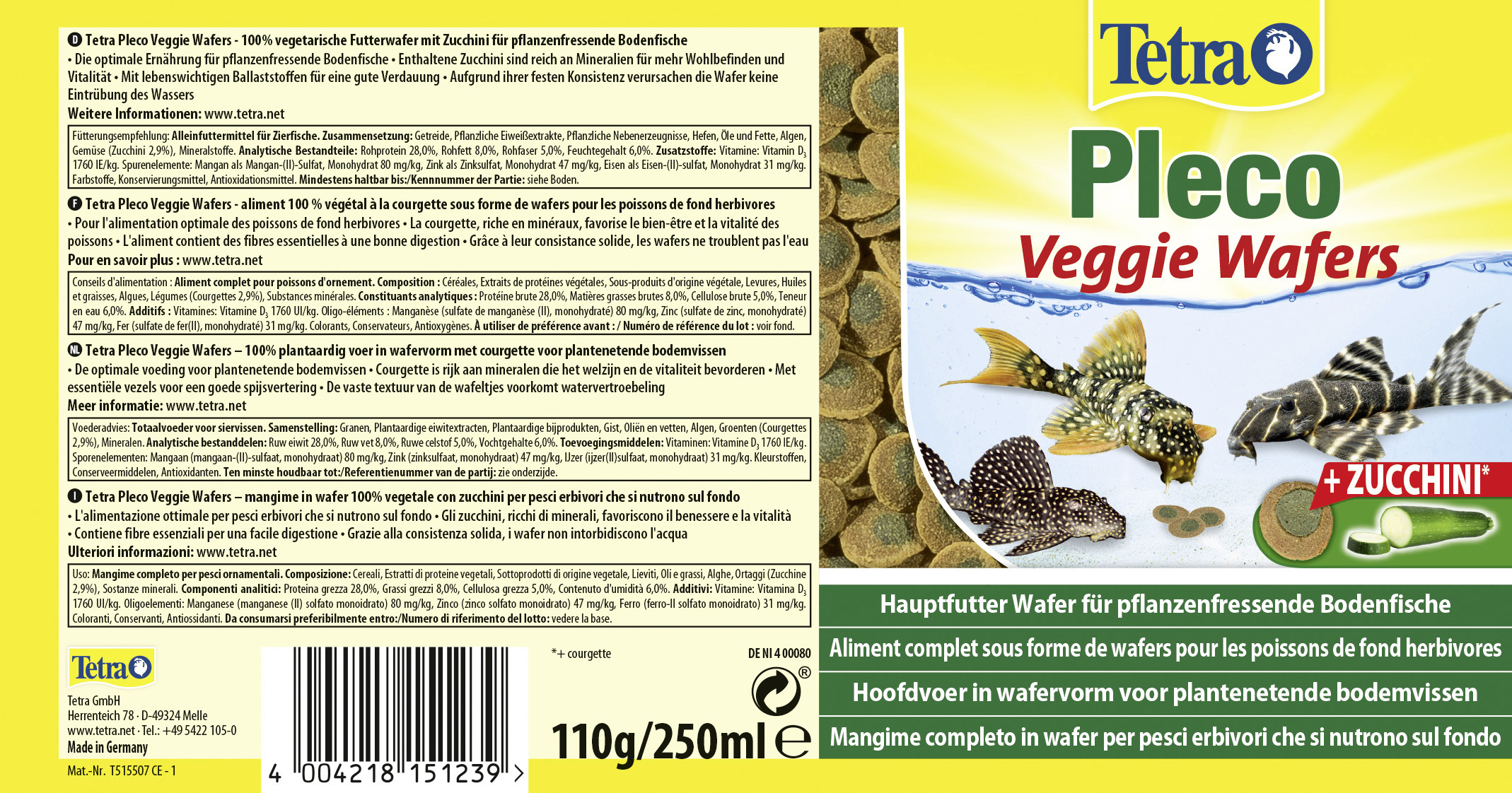 Tetra Pleco Veggie Wafers 250 ml kaufen | Globus Baumarkt