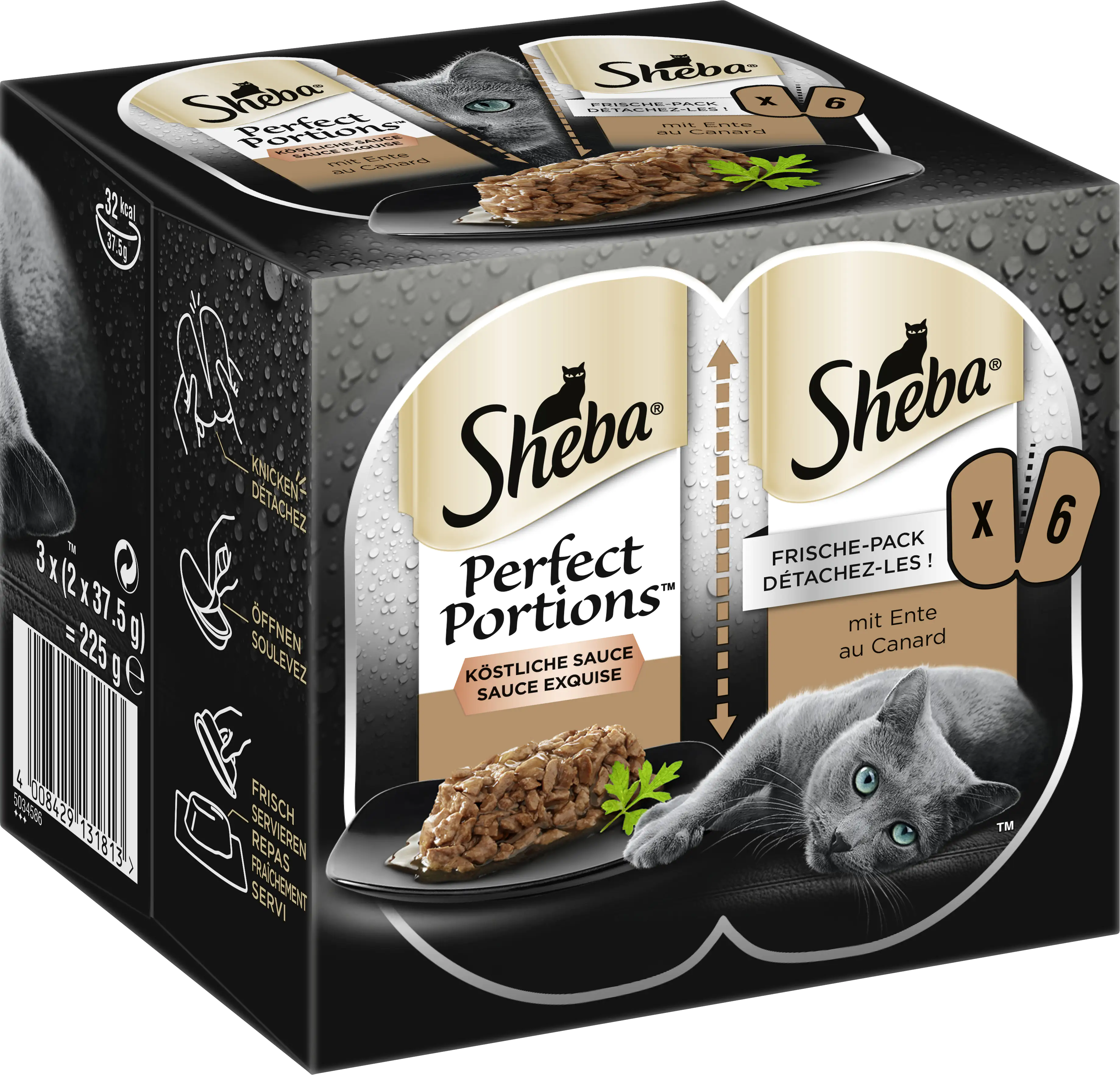 Sheba Perfect Portions Sauce mit Ente Katzenfutter 6 x 37,5g kaufen ...