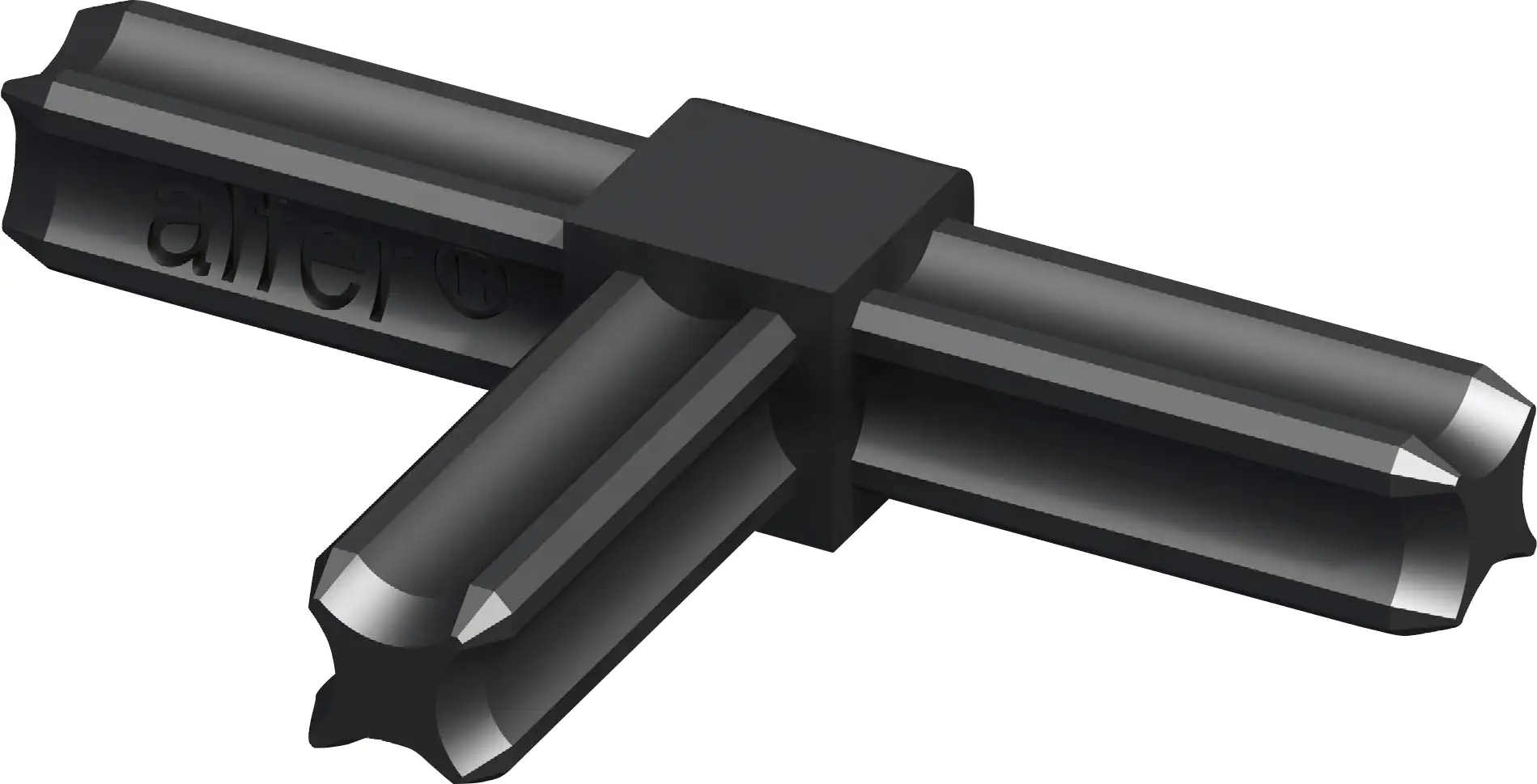 alfer T-Verbinder 90º, 3 Zapfen 7.5 mm 7.5 mm Kunststoff glatt schwarz ...