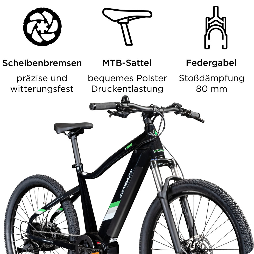 Zündapp E-Bike MTB X900 27,5 Zoll 10-Gang 733 Wh schwarz kaufen ...