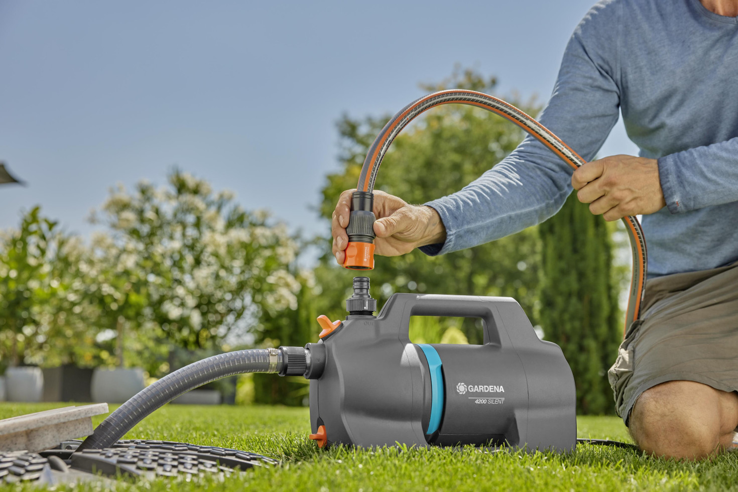 Gardena Gartenpumpe 4200 Silent max. Fördermenge 4.200 l/h, 600 Watt ...