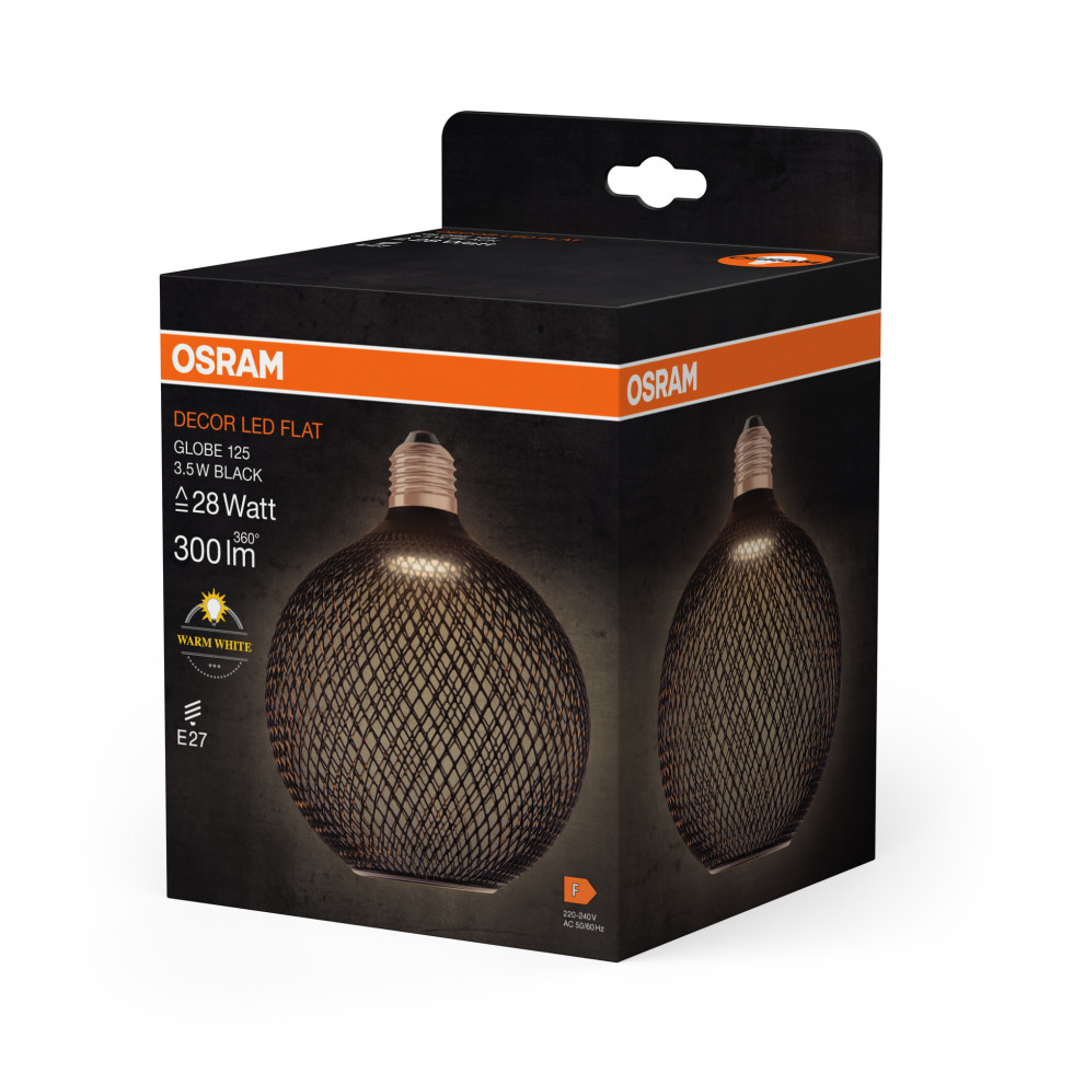 Osram LED Leuchtmittel Decor Flat Globe 125 schwarz 3,5W 827 matt E27 Non-DIM kaufen | Globus ...