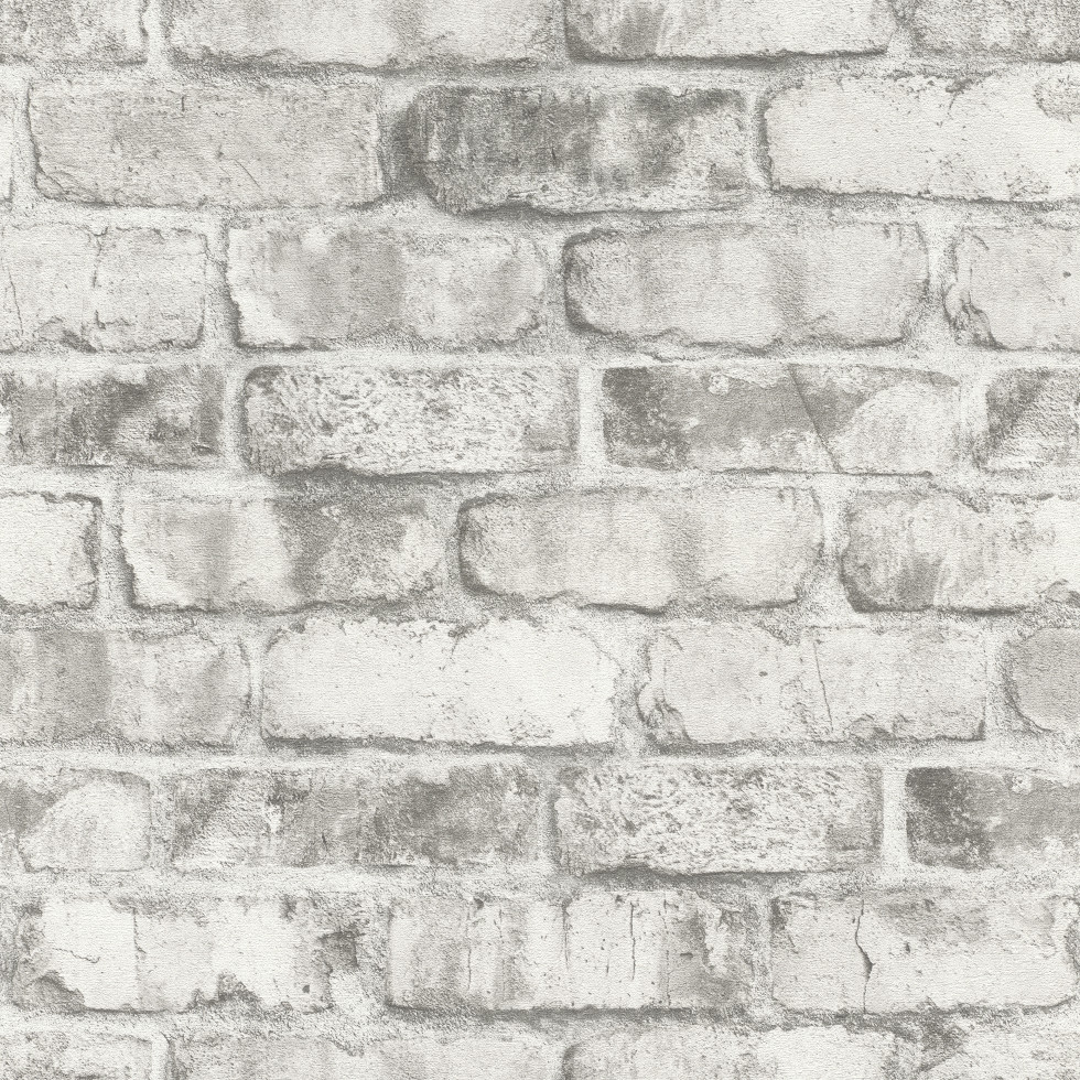 Tesa x Rasch selbstklebende Tapete Clayton Backstein grau 6 x 0,53 m ...