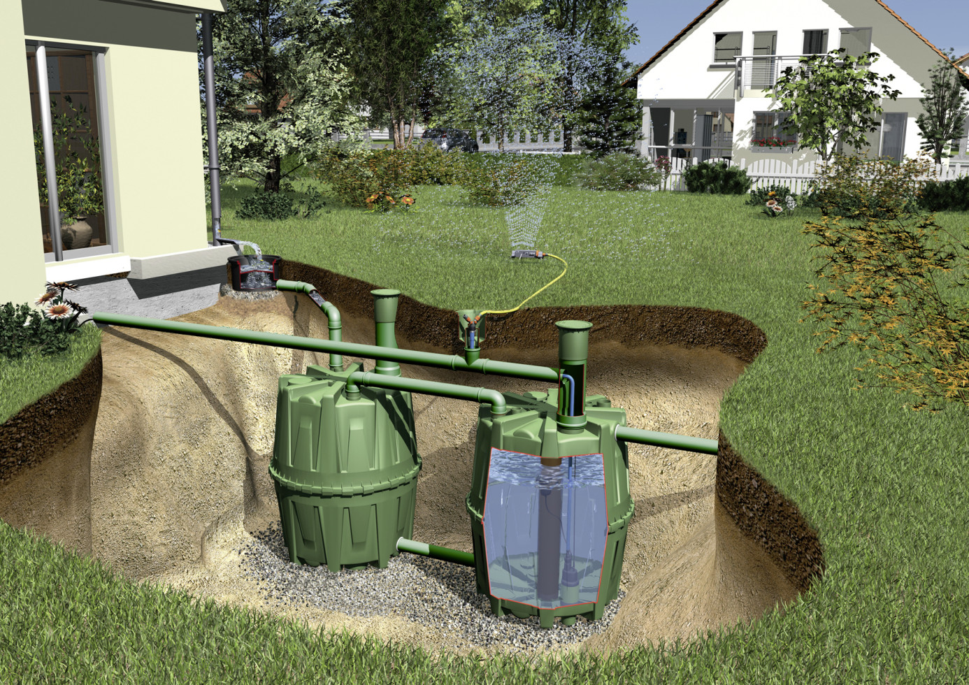 4rain Regenwasser Gartenpaket Herkules 3.200 l, begehbar kaufen ...