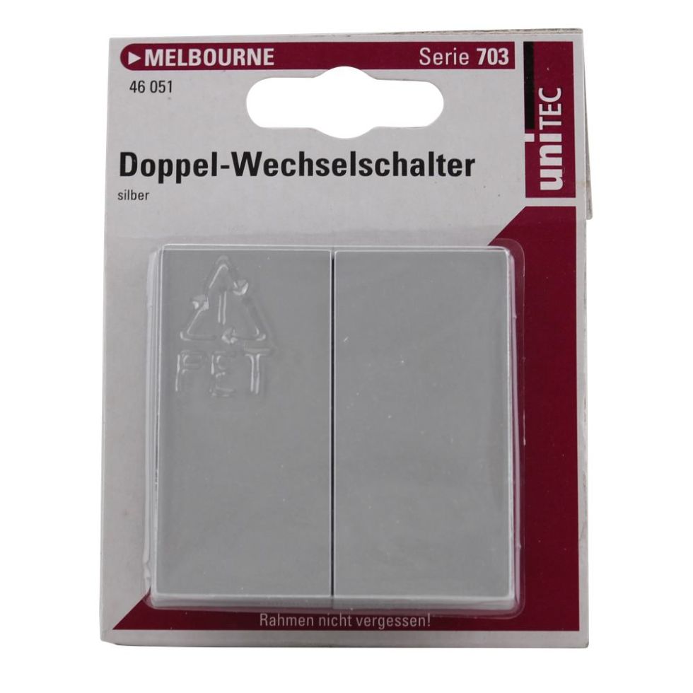 Unitec Doppel-Wechselschalter mit Wippe silber, Serie Melbourne kaufen ...