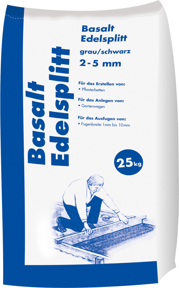 Edelsplitt Basalt 2 - 5 mm grau/schwarz 25 kg kaufen | Globus Baumarkt