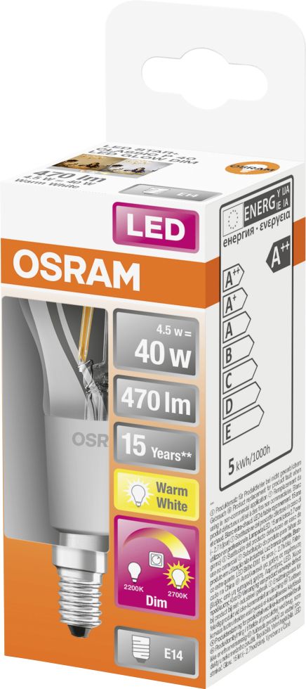 Osram LED Leuchtmittel Super Star Plus Glow P40 E14 4,5 W dimmbar klar kaufen | Globus Baumarkt