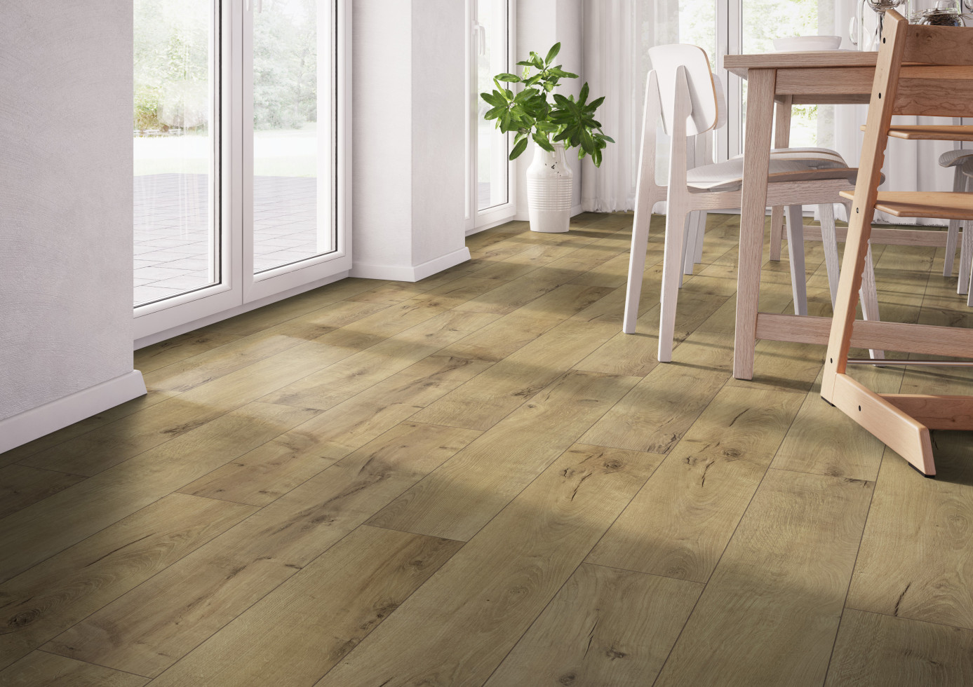 Classen Laminat Megaloc Aquaprotect 128,5 x 19,2 cm 8 mm Oak light ...