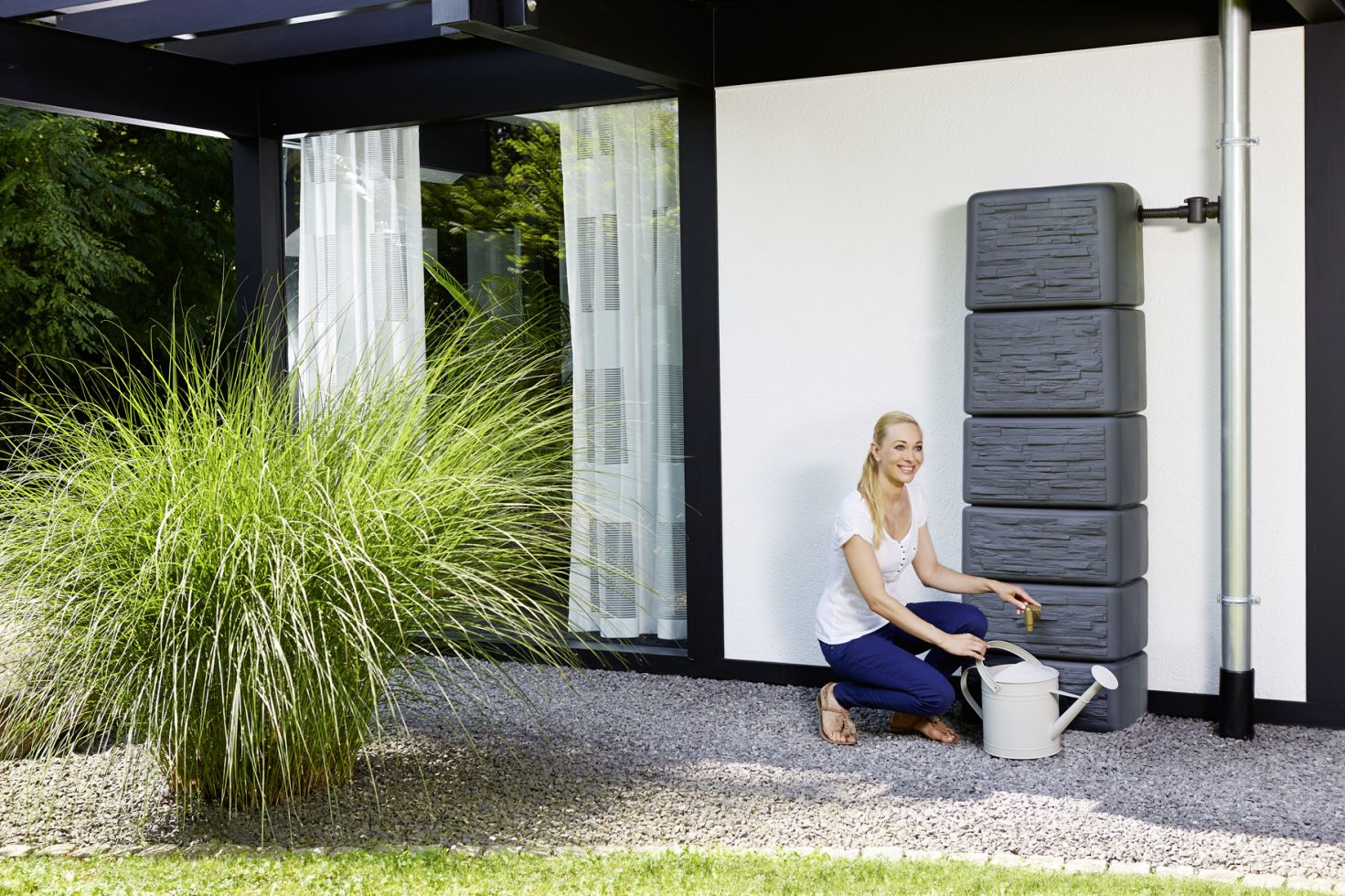 4rain Regenwasser-Wandtank Slim graphitgrau 500 L kaufen | Globus Baumarkt