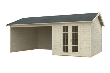 SKAN HOLZ Gartenhaus Tilburg 613 x 380 cm natur mit Fußboden kaufen | Globus Baumarkt