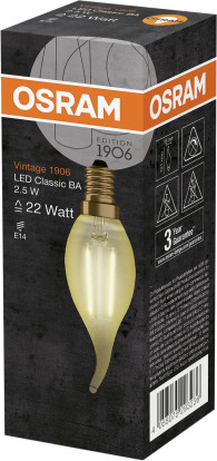 Osram LED Leuchtmittel Vintage 1906 Clas BA 22 E14 2,5W warmweiß, amber kaufen | Globus Baumarkt
