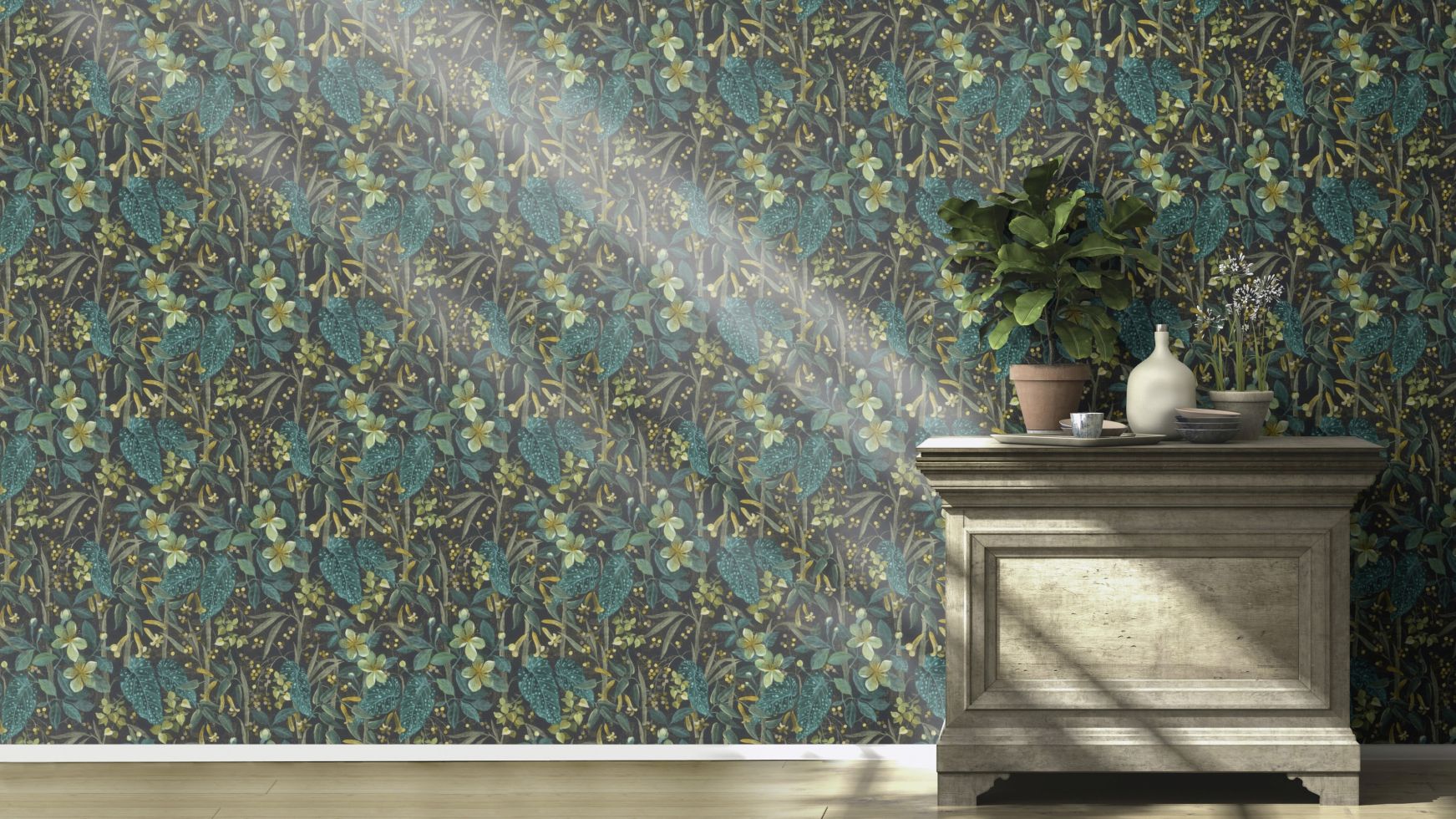 Rasch Vliestapete 538243 Blau-Demin Muster & Motive 10,05 m x 0,53 m ...