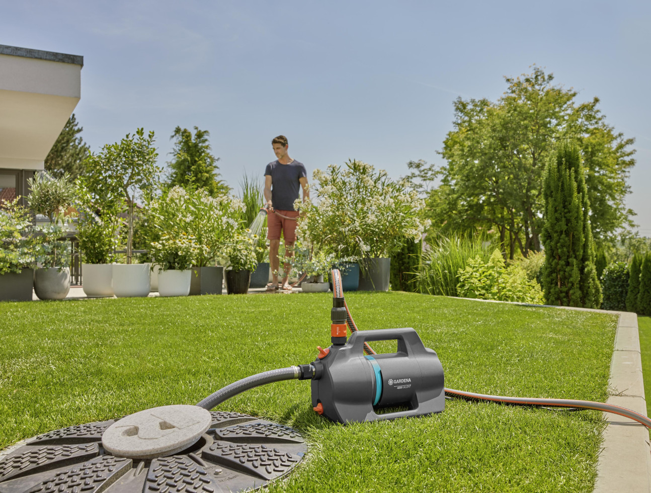 Gardena Gartenpumpe 4200 Silent max. Fördermenge 4.200 l/h, 600 Watt ...