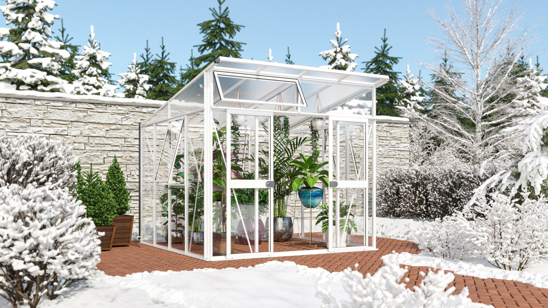 Vitavia Gewächshaus Aura 7800 275 x 270 cm 3 mm Sicherheitsglas 10 mm ...