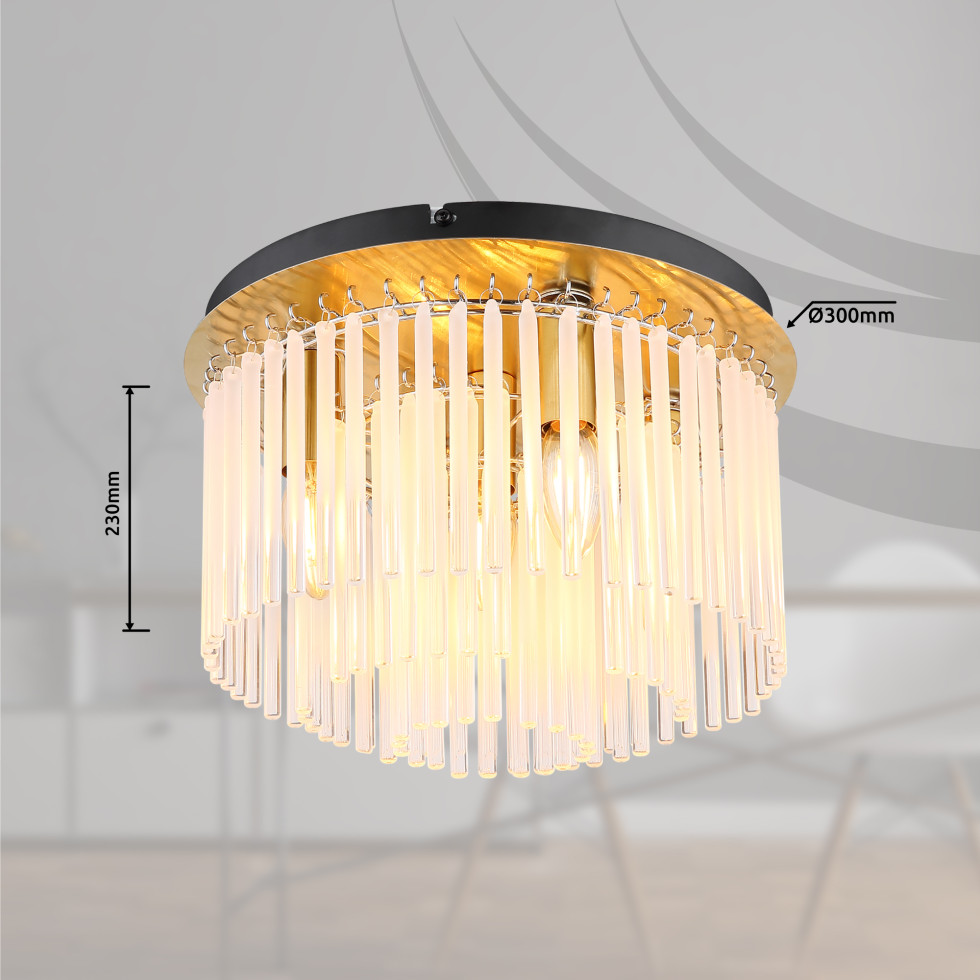 Globo Deckenleuchte Gorley 5-flammig, E14, IP20, gold/schwarz kaufen ...