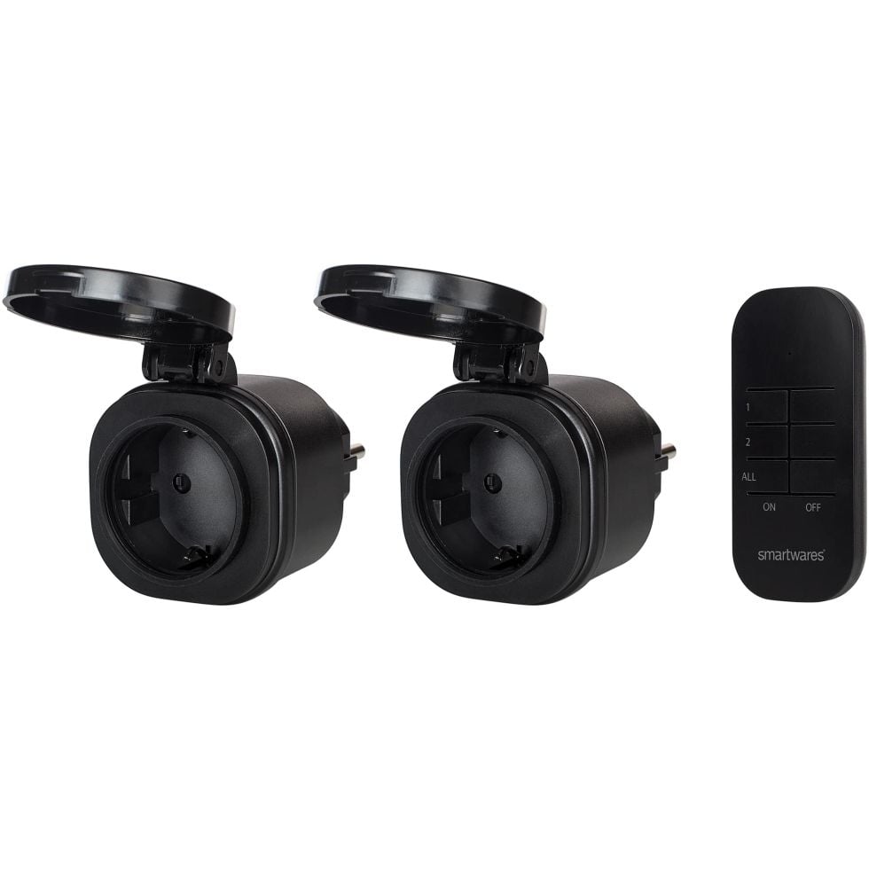 Smartwares Mini-Außenschalter-Set Plug&Connect 2 Mini-Funk-Steckdosen ...