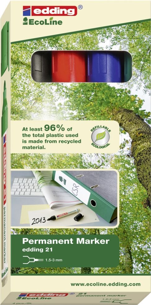 edding Permanentmarker e-21/4 Eco Line 4er Set 1,5 - 3 mm kaufen ...