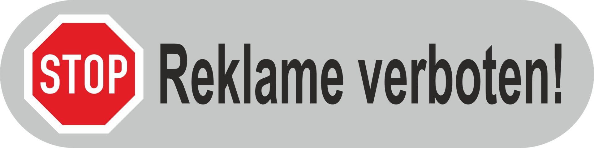 Hermann Schütz Aufkleber Stop - Reklame verboten silber 45x20mm kaufen ...