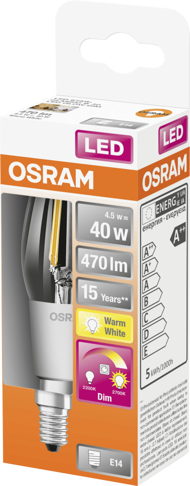 Osram LED Leuchtmittel Superstar Classic E14 4,5W warmweiß, dimmbar, klar kaufen | Globus Baumarkt