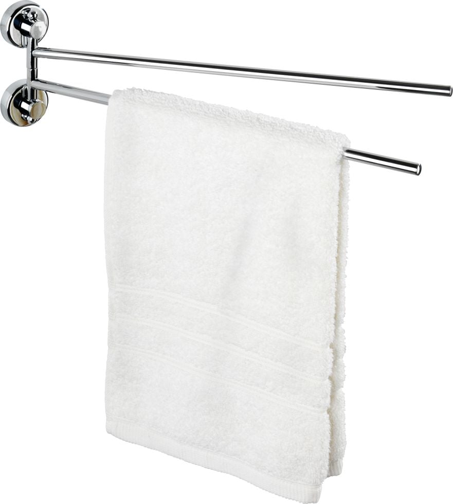 Wenko Handtuchhalter Sion Power-Loc® Stahl, chrom, schwenkbar, 2-armig ...