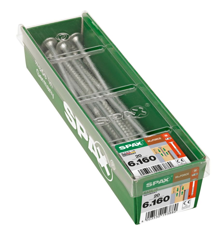 Spax Holzbauschrauben 6.0 x 160 mm TX 30 - 20 Stk. kaufen | Globus Baumarkt