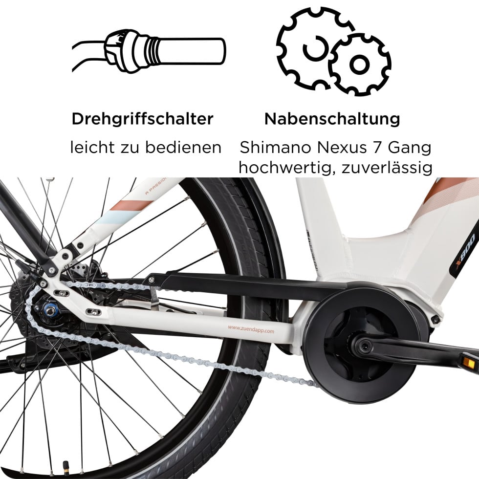 Zündapp E-Bike City X800 27,5 Zoll 7-Gang 550 Wh antique white kaufen ...
