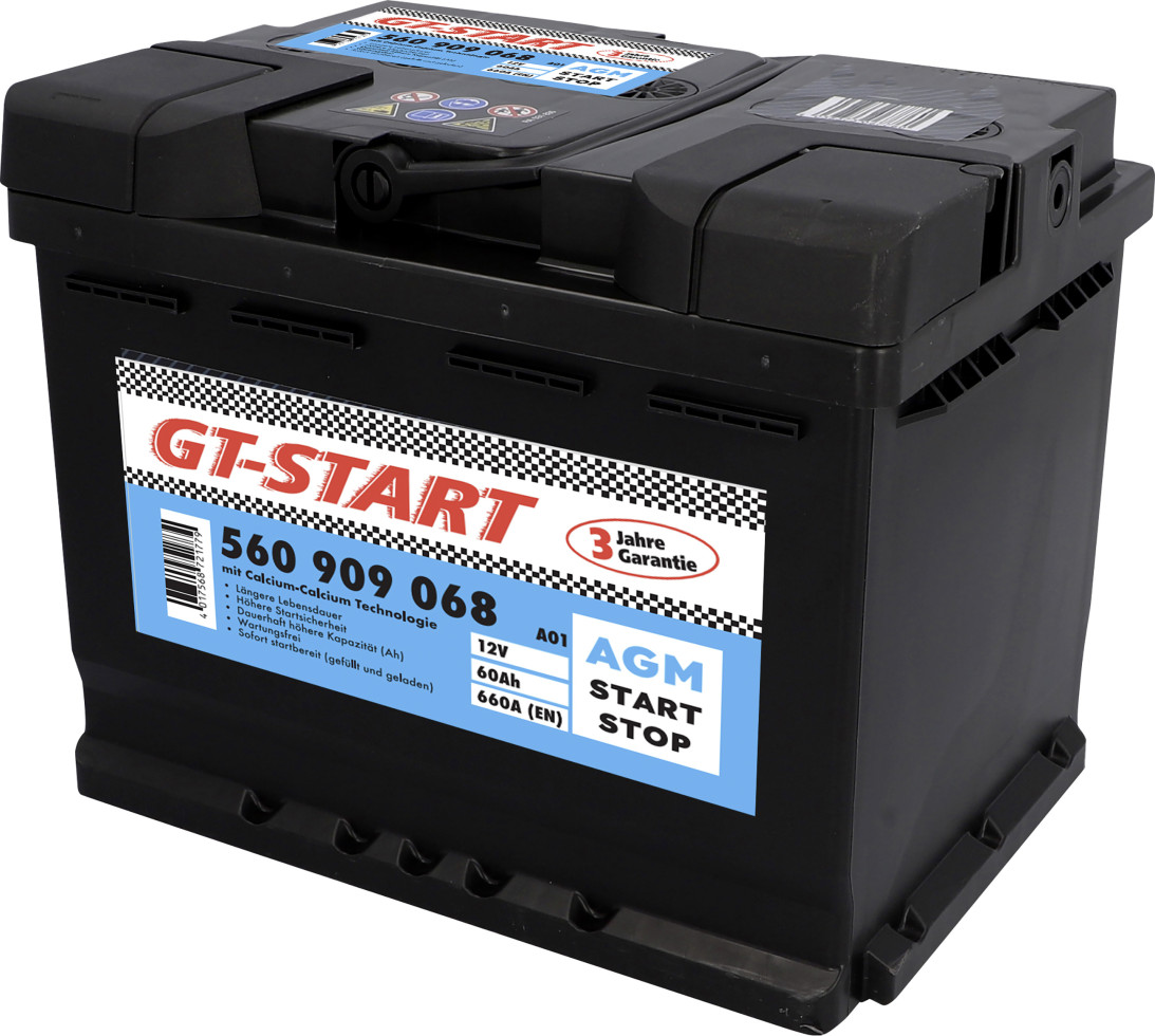 GT-Start Starterbatterie AGM 60Ah 660A 560 909 068 kaufen | Globus Baumarkt