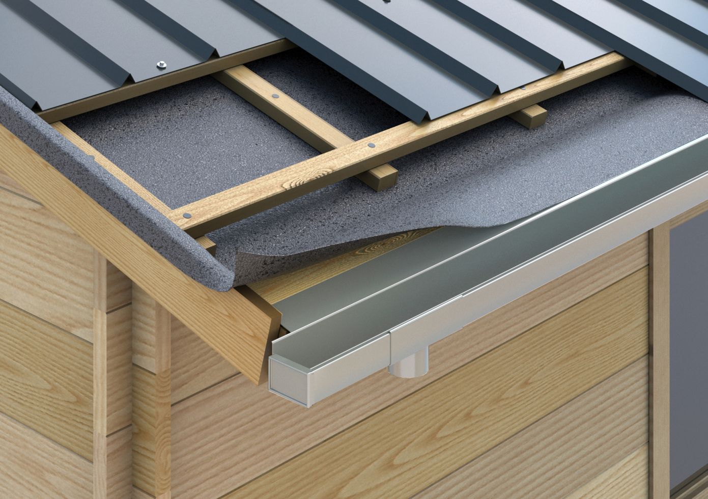 Piccolo Kastenrinne 70 mm NW 70 mm, 2 m, Aluminium natur, Kastenform ...