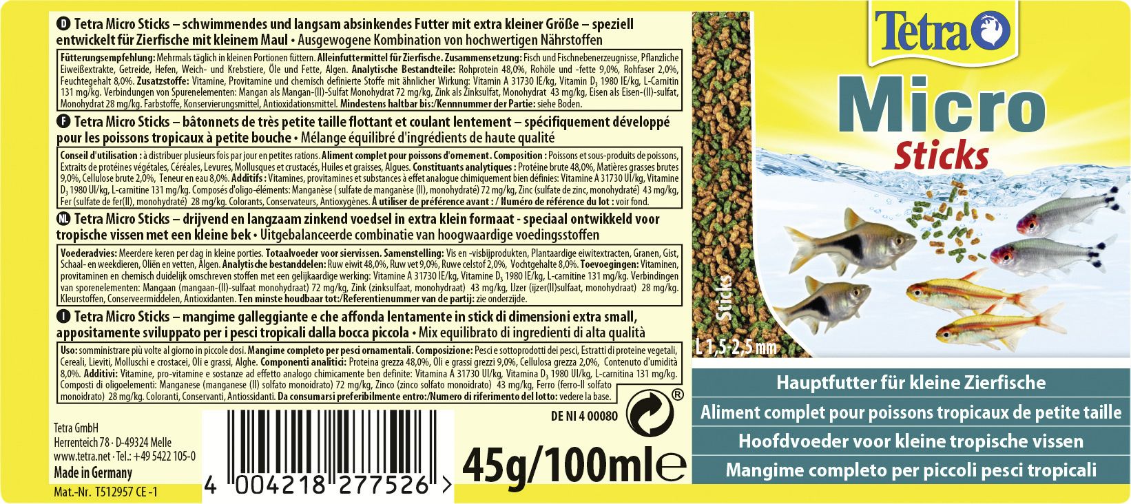 Tetra Micro Sticks 100ml kaufen | Globus Baumarkt