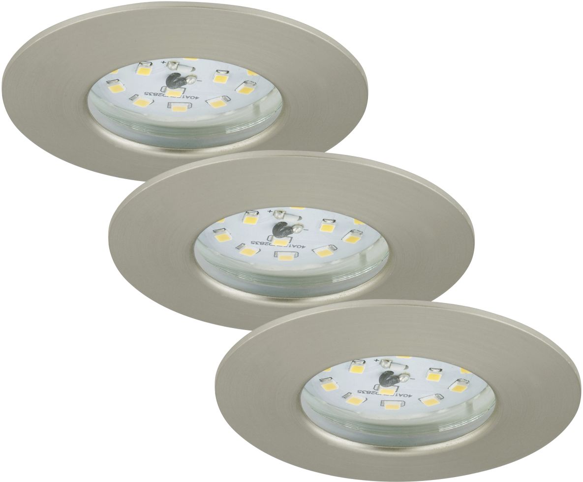 Briloner 3er Set LED Einbauleuchten Attach nickel-matt Ø 7,5 cm kaufen ...