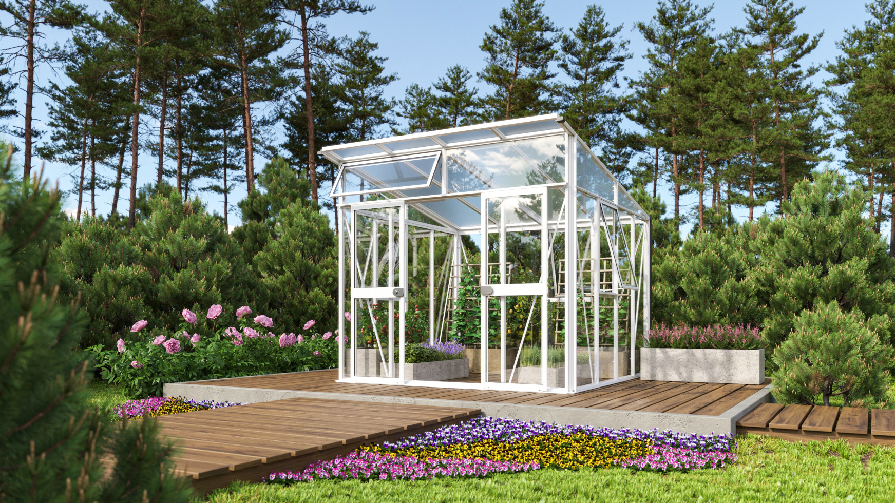 Vitavia Gewächshaus Aura 7800 275 x 270 cm 3 mm Sicherheitsglas 10 mm ...