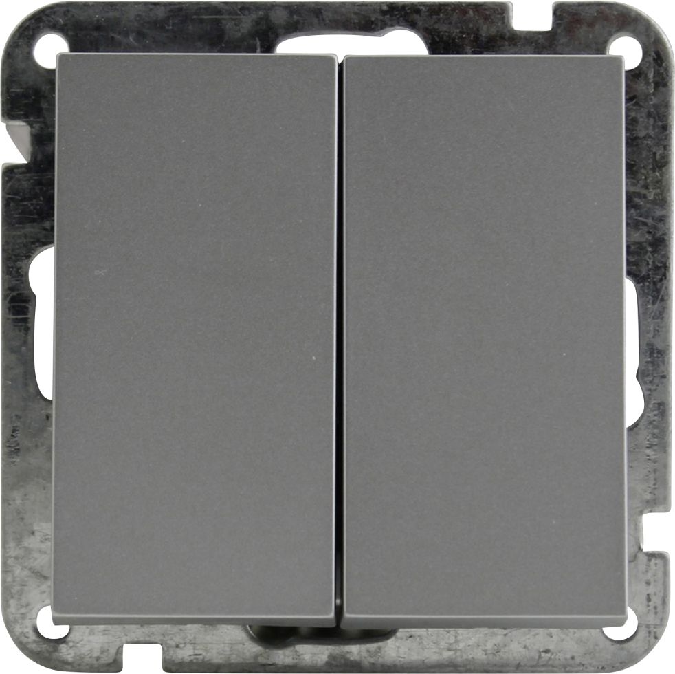 Unitec Doppel-Wechselschalter mit Wippe silber, Serie Melbourne kaufen ...