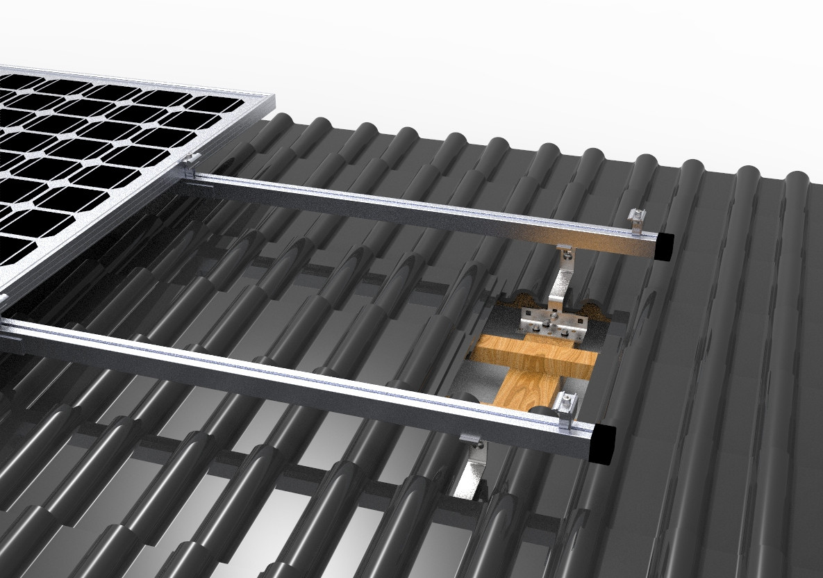 Sunlit Ziegeldach-Halterung für 4 Solarmodule kaufen | Globus Baumarkt