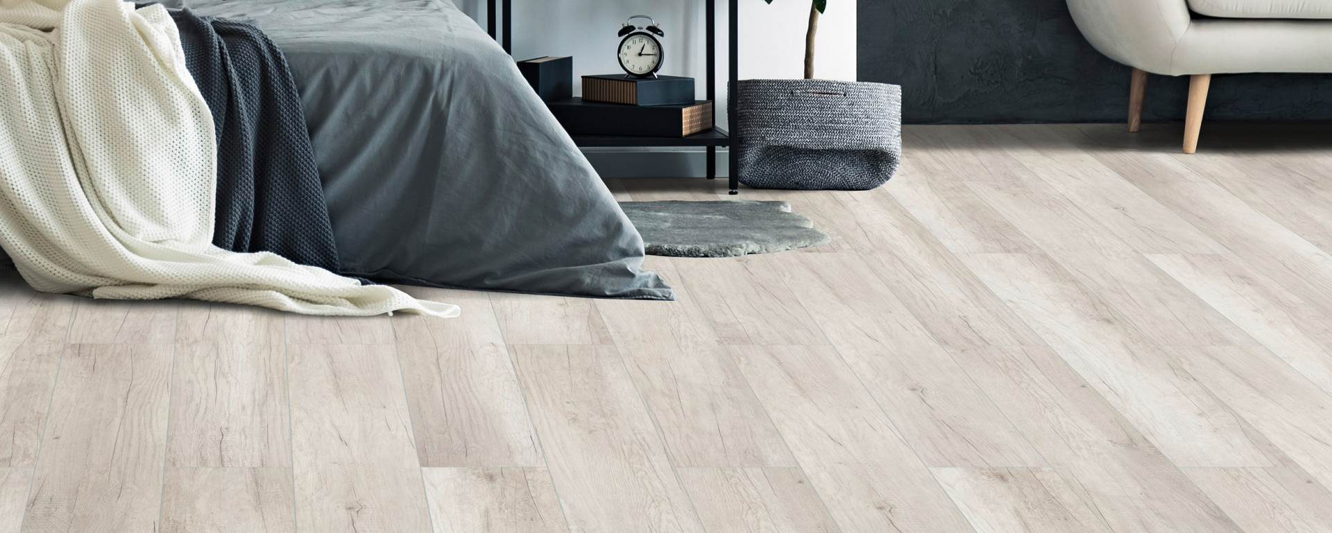 Classen Laminat Megaloc Aquaprotect 128,5 x 19,2 cm 8 mm Oak light grey ...