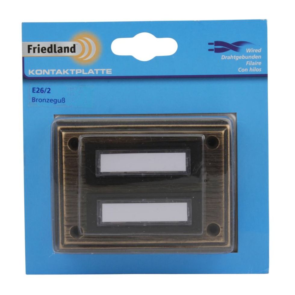 Klingel-Taster 2-fach Aufputz eckig mit Namensschild bronzeguss kaufen ...