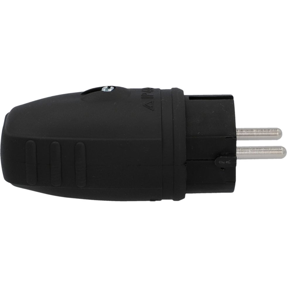 Schutzkontakt-Stecker Gummi PVC-Ein IP44, mit Knickschutz, schwarz kaufen | Globus Baumarkt