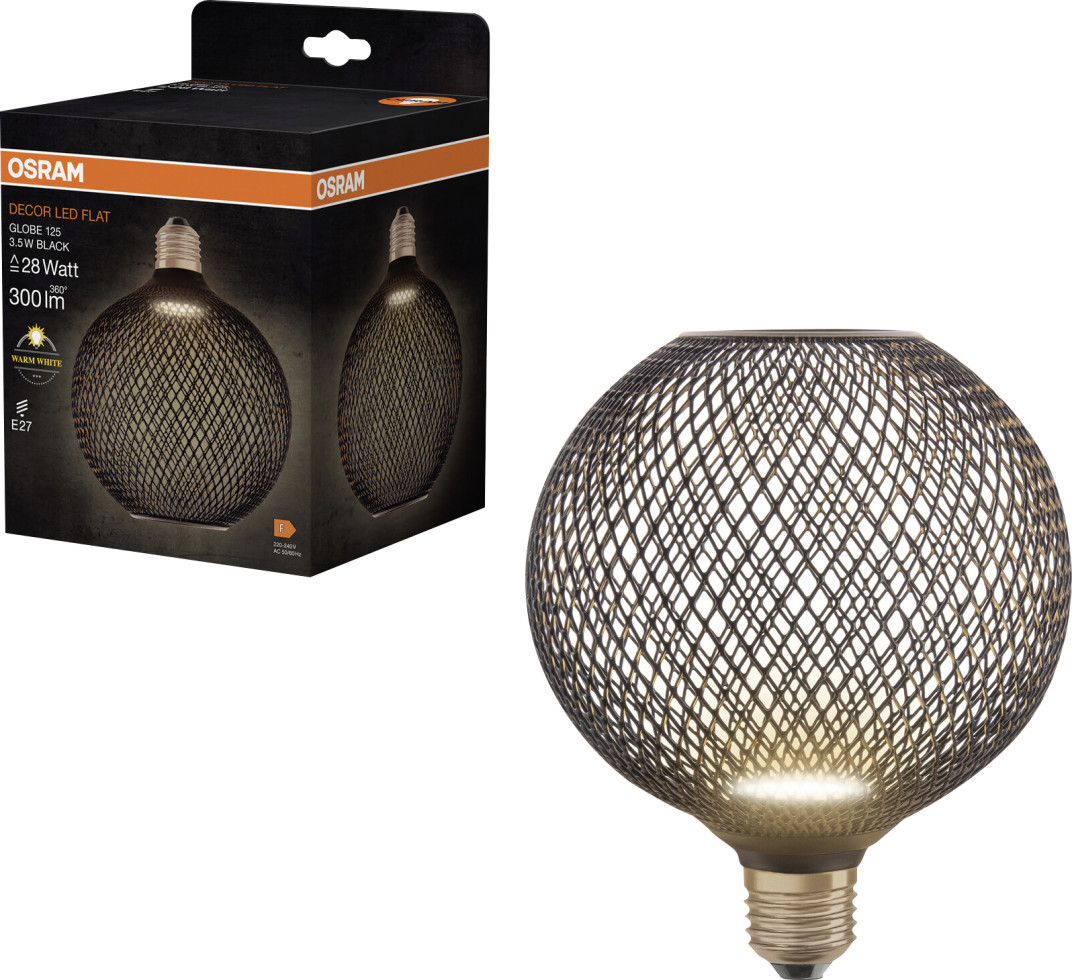 Osram LED Leuchtmittel Decor Flat Globe 125 schwarz 3,5W 827 matt E27 Non-DIM kaufen | Globus ...