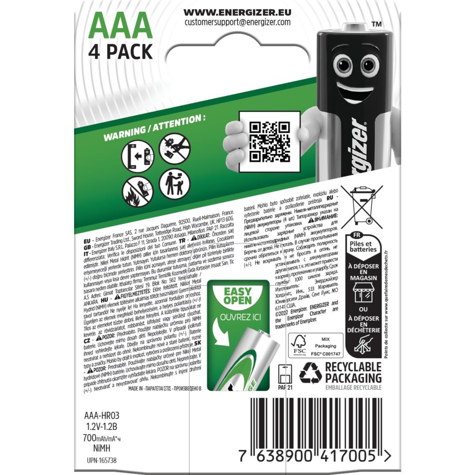 Energizer NiMH Akku Power Plus Micro AAA 700 mAh 4er Pack kaufen ...