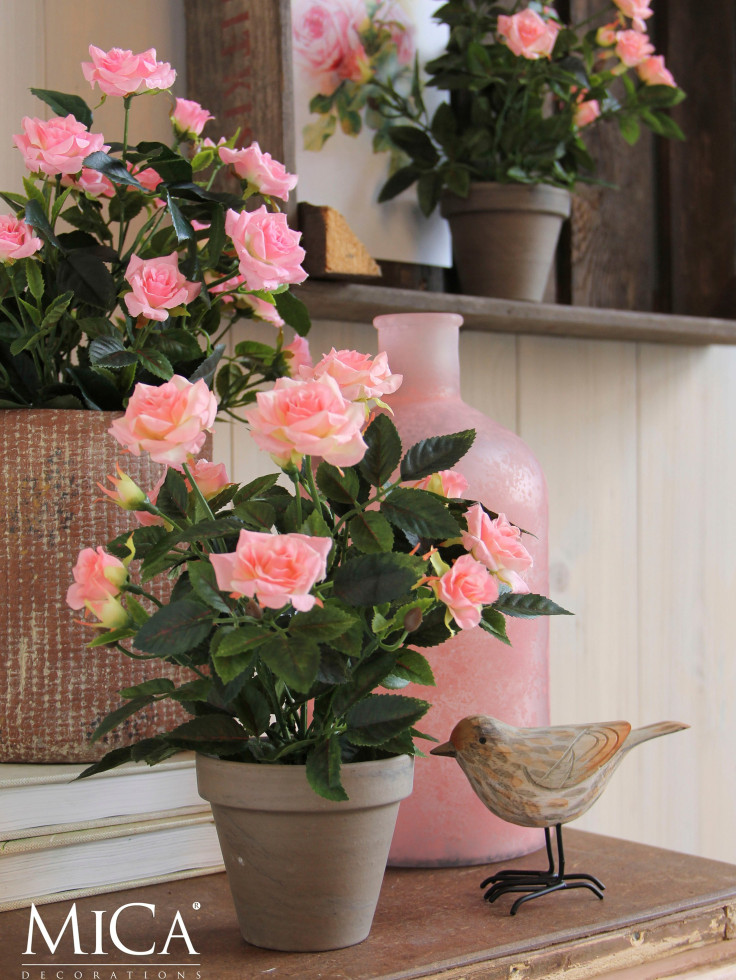 Mica künstlicher Rosenstrauch rosa im Blumentopf 33 x 25 cm kaufen ...