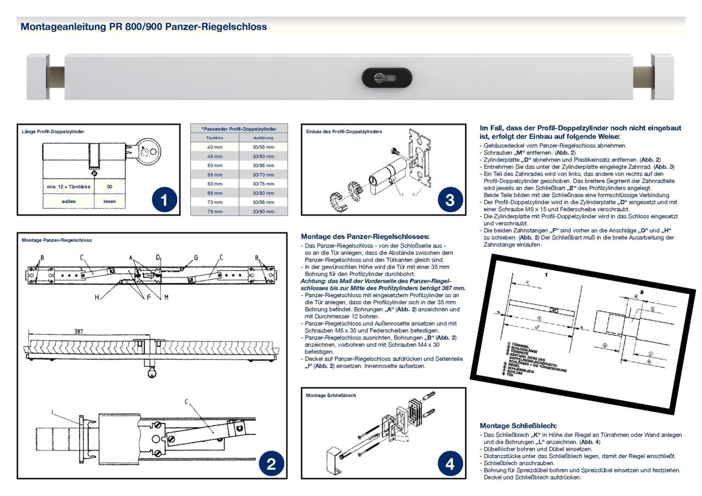 Basi Panzerriegel PR 800 braun, Türblattbreite 800 bis 950 mm kaufen | Globus Baumarkt