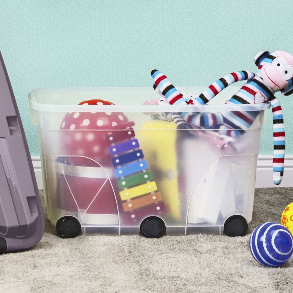 Rotho Aufbewahrungsbox Roller 6 mit Rollen und Deckel 57 L anthrazit ...